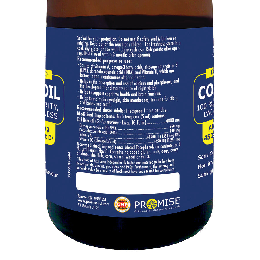Promise Cod Liver Oil - 200/500ml – Promise Orthomolecular Nutraceuticals